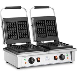 ROYAL CATERING - Doppel-Waffeleisen belgisches Waffeleisen Waffelmaschine rechteckig 2 x 2.000 w