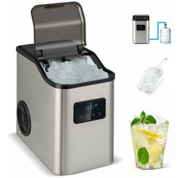 Eiswürfelmaschine, 24kg/Tag Eiswürfelbereiter mit Selbstreinigung, Ice Maker mit 1,6L Wassertank & Eiswürfelschaufel, Eismaschine für Zuhause, Party,