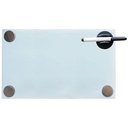Melko - Glasmagnettafel, Whiteboard, Glasboard, Magnetwand, Pinnwand, 30 x 50 x 0,4 cm, Weiß