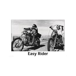 Close Up - Easy Rider Poster Dennis Hopper, Peter Fonda, Querformat, schwarz-weiß