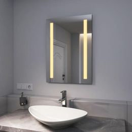 Led Badspiegel 50x70cm Badezimmerspiegel mit Warmweißer Beleuchtung - Emke