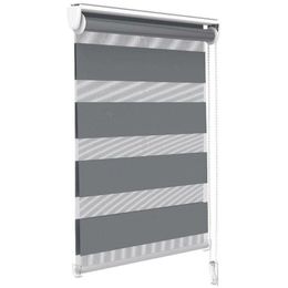 VOUNOT - Doppelrollo klemmfix ohne Bohren, Duo Rollo Klemmrollo für Fenster und Tür, 55x150 cm, Grau