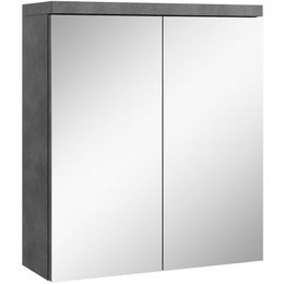 Badplaats Badezimmer Spiegelschrank Toledo 60cm Dunkle Grau – Stauraum Unterschrank Möbel zwei Türen Badschrank - Dunkel grau