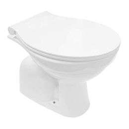 Belvit - Stand wc mit Taharet/Bidet Funktion Abgang Senkrecht Boden + Softclose Deckel - Weiß