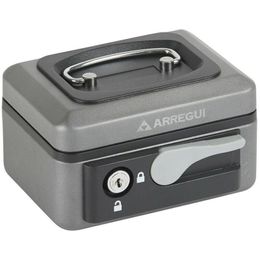 ARREGUI - Popup C9716 Geldkassette aus Stahl Geldbox 15 cm breit Abschließbare Kasse mit Geldeinsatz Kleine Geldkassette mit Schlüssel und