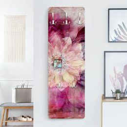 MICASIA Garderobe Blumen - Grunge Flower - Rosa Pink Größe HxB: 119cm x 39cm