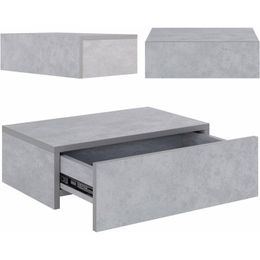 Premium Nachttisch Wandregal Kommode Wandboard Nachttischschrank mit einer Schublade schwebend hängend Beton