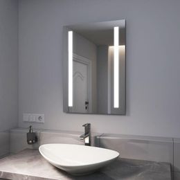 Led Badspiegel 50x70cm Badezimmerspiegel mit Kaltweißer Beleuchtung - Emke