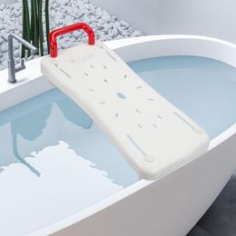 Badewannensitz Badewannenbrett Wannensitz Stuhl Erwachsene Einstellbar Weiß -Rot Griff bis 150Kg 69cm - Weiß - Swanew