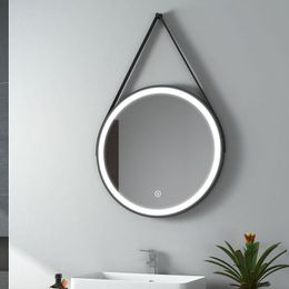 Emke - Badspiegel mit Beleuchtung Badezimmerspiegel Wandspiegel, Stil 4, ф60cm, Runder Spiegel mit Touch