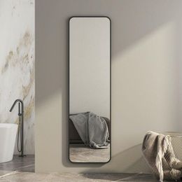 Badspiegel Ganzkörperspiegel Schwarze Standspiegel 50x150 Spiegel Groß mit Metallrahmen für Badezimmer Waschzimmer Schlafzimmer Wohnzimmer - Boromal