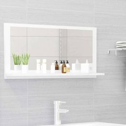 Badspiegel,Wandspiegel,Badzimmer Spiegel Hochglanz-Weiß 80x10,5x37 cm Holzwerkstoff AGHDE688266 MAISONCHIC