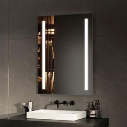 Emke - led Badspiegel 60x80cm Badezimmerspiegel mit Taste/Beschlagschutz/Explosionssichere Folie/Warmweißes Licht und Kaltesweißes Licht Badezimmer