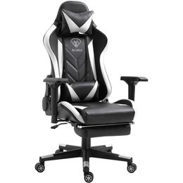 Trisens - Gaming Stuhl mit Fußstütze und ergonomsichen 4D-Armlehnen gaming chair in ergonomischer Sportsitz Optik Gamer Stuhl mit verstellbaren