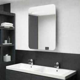 LED-Spiegelschrank,Bad Spiegelschrank fürs Bad Glänzend Weiß 60x11x80 cm vidaXL