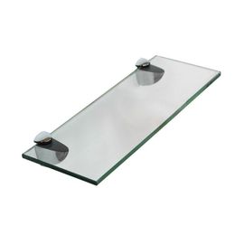 Glasablage, Glasregal ideal für Bad, Dusche und zur modernen Dekoration mit Halterung aus Edelstahl 30 x 10 x 0,6 cm, Klarglas - Melko