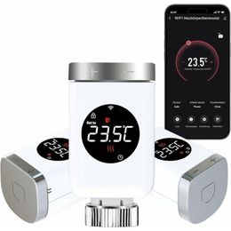 Salcar Smart Home Heizkörperthermostat TRV801W 3er Set WiFi Thermostat kompatibel mit Amazon Alexa & Google Assistant Programmierbar Tuya