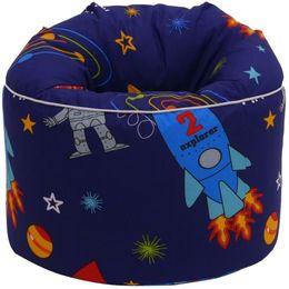 Ready Stead Bed Kinder Sitzsäcke - Polycotton Kinder Sitzsack Stuhl für das Spielen - komfortable Runde Sofa Sitzsack für Kinder - Weltraum-Junge