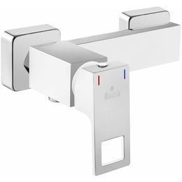 Weisse Einhebelmischer Duscharmatur von DEANTE Modell Anemone - Brausearmatur Badarmatur Wandarmatur für die Dusche