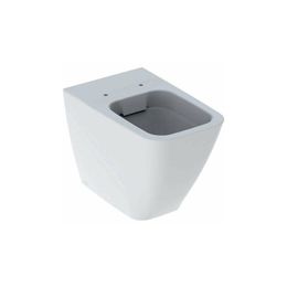 Keramag - Geberit iCon Square Stand-WC Tiefspüler, wandbündig 211910, 6l, spülrandlos, geschlossene Form, Farbe: Weiß - 211910000