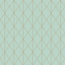 A.S. Création Skandinavische Tapete in Mint | Metallic Vliestapete mit Gitter Muster für Wohnzimmer und Schlafzimmer | Pastell Wandtapete mit Rautenmuster - 10,05