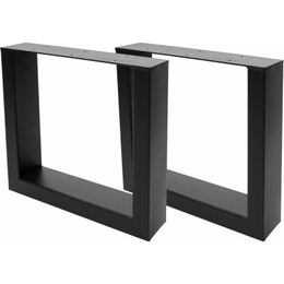 Neuwertig] 2er-Set Tischbein HHG 886, für Couchtisch Sitzbank Tischgestell Tischkufe, Industrial 37x40cm schwarz - black