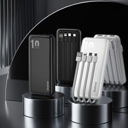 K6Pro Universal 10000mAh Powerbank mit USB-Kabel, usb Typ c, iPhone Schwarz - Dudao