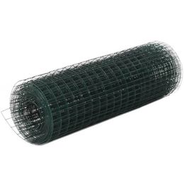 Bonnevie - Drahtzaun Stahl,Maschendrahtzaun mit PVC-Beschichtung 10x0,5 m Grün vidaXL