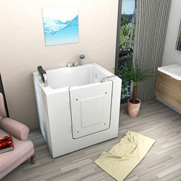 AcquaVapore Senioren Sitzbadewanne Sitzwanne Badewanne mit Tür S02-B 100x78 cm - Weiß