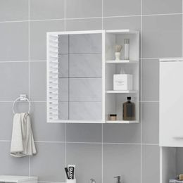 Bad-Hängeschränke - Badezimmer Spiegelschrank Hochglanz-Weiß 62,5x20,5x64 cm Holzwerkstoff -BNC50146 - Weiß