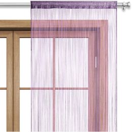 Fadenvorhang Türvorhang Fäden 90x245 cm lila violett - Stangendurchzug kürzbar waschbar uni einfarbig in vielen bunten Farben - lila - wometo