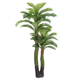 Künstliche Palme groß Kunstpalme Kunstpflanze Palme künstlich wie echt Plastikpflanze Kokospalme Balkon Königspalme Deko 140 cm hoch Decovego
