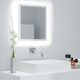MAISONCHIC - LED-Badspiegel,Wandspiegel,Badzimmer Spiegel Hochglanz-Weiß 40x8,5x37 cm Acryl AGHDE517832