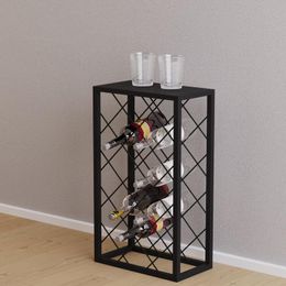 [en.casa] - Weinregal Amasia aus Metall 68x40x22cm Schwarz