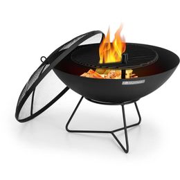 Orbit 3-in-1 Stahl-Feuerschale Grill Gartentisch ø 60 cm - Schwarz - Blumfeldt