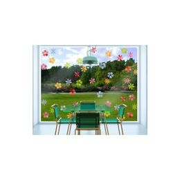 MICASIA Fensterfolie - Fenstersticker - No.IS58 Blütenmeer - Fensterbilder Frühling Größe HxB: 80cm x 110cm