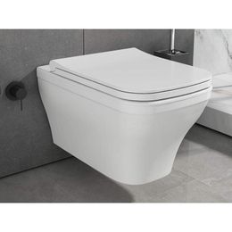 Aqua Bagno - spülrandloses Taharet-WC inkl. Taharat Shattaf WC-Sitz mit Absenkautomatik Dusch-WC Bidet