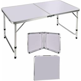 Klapptisch Picknicktisch 120 cm, Aluminiumrahmen und verstellbare Höhe