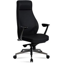 FineBuy - Bürostuhl Kunstleder-Bezug Schreibtischstuhl bis 120 kg, Design Chefsessel höhenverstellbar, Drehstuhl ergonomisch mit Armlehnen & hoher