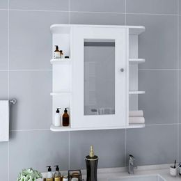 Bad-Hängeschränke - Badezimmer Spiegelschrank Weiß 66x17x63 cm mdf -BNC20694 - Weiß