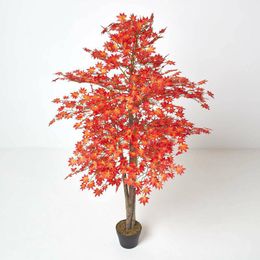 Homescapes - Kunstbaum Rot/Orange 'Ahornbaum', 160 cm - Rot/Orange
