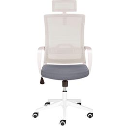 mayer Sitzmöbel Bürostuhl MAYER SITZMÖBEL Stühle Gr. B/H/T: 61,5 cm x 109 cm x 65 cm, Polyester, grau (silbergrau, weiß) Drehstühle