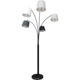 Stehlampe Salesfever "Maxim" Lampen Gr. 5 flammig, Höhe: 213 cm, grau (hellgrau, dunkelgrau, weiß, schwarz) Bogenlampe Bogenlampen