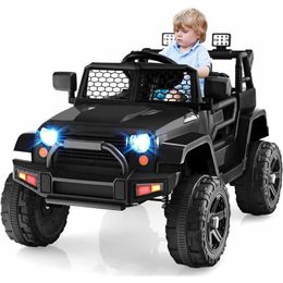 12V Kinder Elektroauto Jeep, Kinderauto mit 2,4G Fernbedienung, Kinderfahrzeug mit usb & Musik & MP3, Jeep Auto mit led Scheinwerfer & Hupe, 2,5-4,5