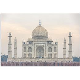 Wandbild Artland "Taj Mahal" Bilder Gr. B/H: 120 cm x 80 cm, Alu-Dibond-Druck Gebäude Querformat, 1 St., grau Kunstdrucke