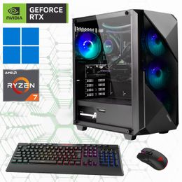 Hyrican Gaming-PC "Striker 7323" Computer Gr. Microsoft Windows 11 Home (64 Bit), 32 GB RAM 2000 GB SSD, schwarz Gaming PCs