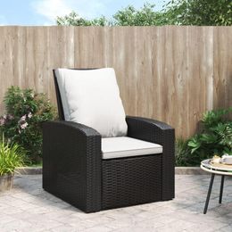 Relax-Sessel,Relaxstuhl,Gartensessel Verstellbar mit Kissen Schwarz Poly Rattan -DE63859 - Schwarz