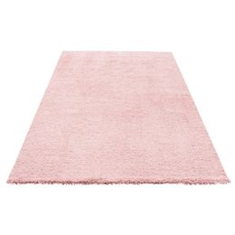 Teppich my home "Desner, Hochflor Teppiche" Teppiche Gr. B/L: 200 cm x 200 cm, 38 mm, 1 St., rosa (rosé) Esszimmerteppiche