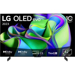 G (A bis G) LG OLED-Fernseher "OLED42C37LA" Fernseher schwarz LED Fernseher