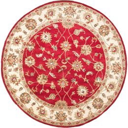 Wollteppich Theko "Royal Ziegler 503" Teppiche Gr. Ø 100 cm, 14 mm, 1 St., rot Orientalische Muster